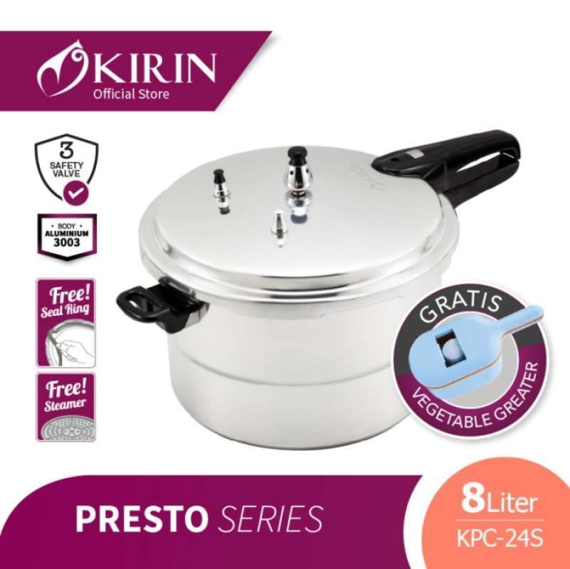 Promo Panci Presto Induksi Kirin KCP 080 8 Liter Pressure Cooker Kirin 8 L - KPC 24S, PACKING ...