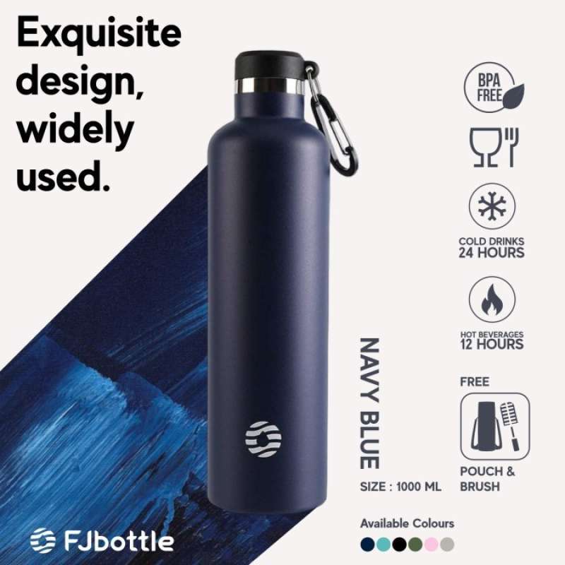 Promo Fjbottle - Botol Minum Stainless Steel Dengan Carabiner 1 Liter ...