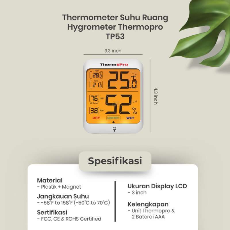 Promo THERMOPRO Thermometer Hygrometer Humidity Termometer Suhu Ruang ...
