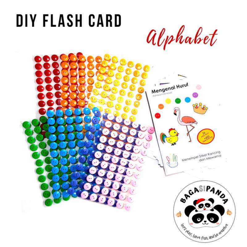Promo DIY Flash Card Alphabet / Kartu Pintar Pengenalan Huruf Bergambar ...