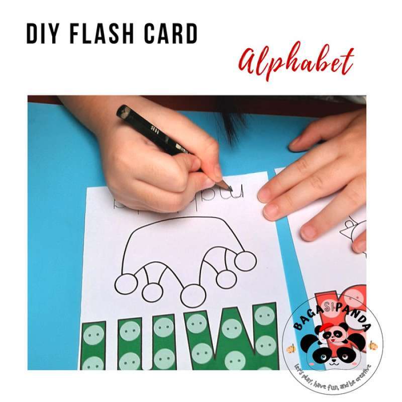 Promo DIY Flash Card Alphabet / Kartu Pintar Pengenalan Huruf Bergambar ...