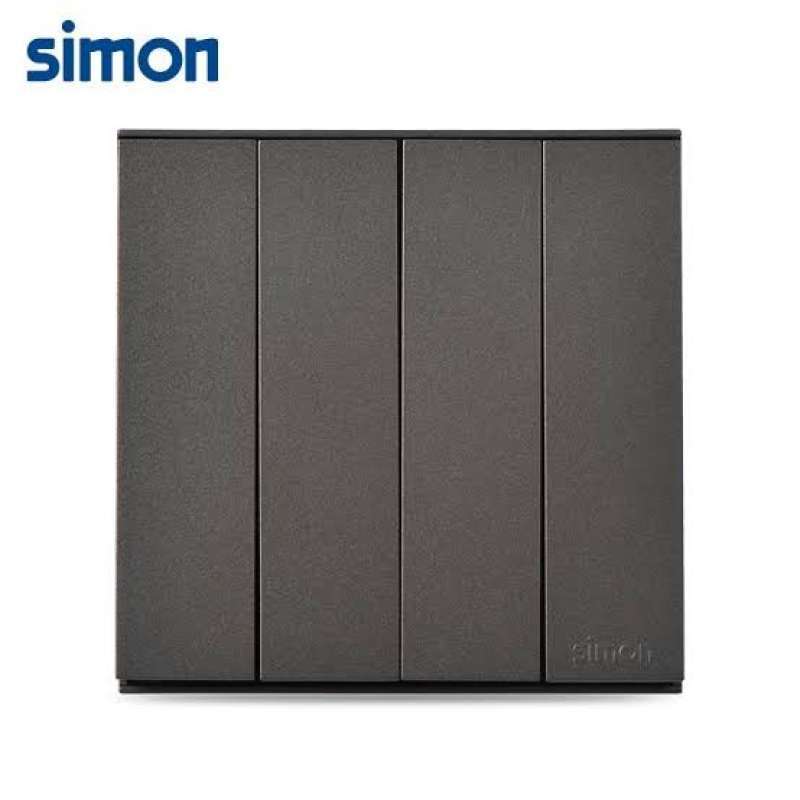 Promo Simon E6 Saklar Quartet 4-Gang 1-Way Switch - Grey (Tanpa Frame ...