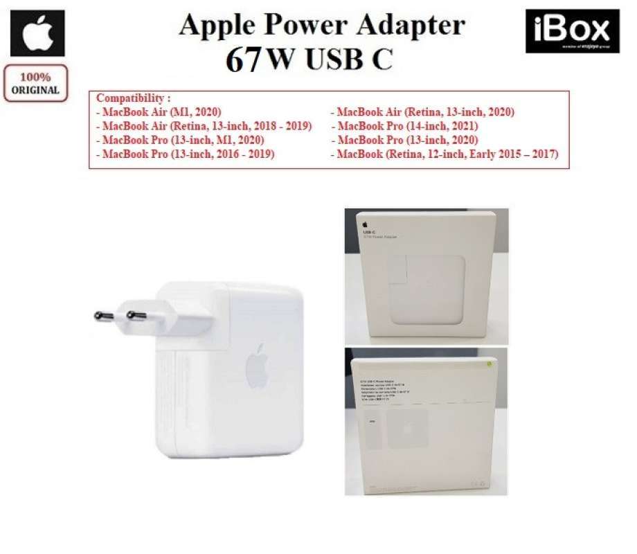 Promo Original Apple Adapter 67W USB C Apple Adapter 67w USB C iBox ...