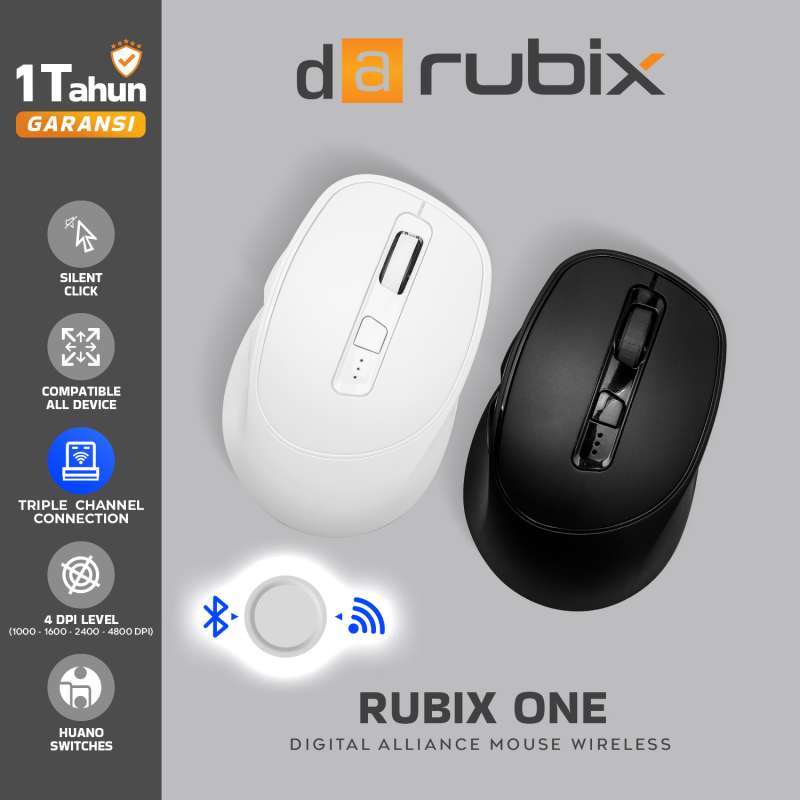 Promo Mouse Office Da Rubix One Wireless Bluetooth Silent Click ...