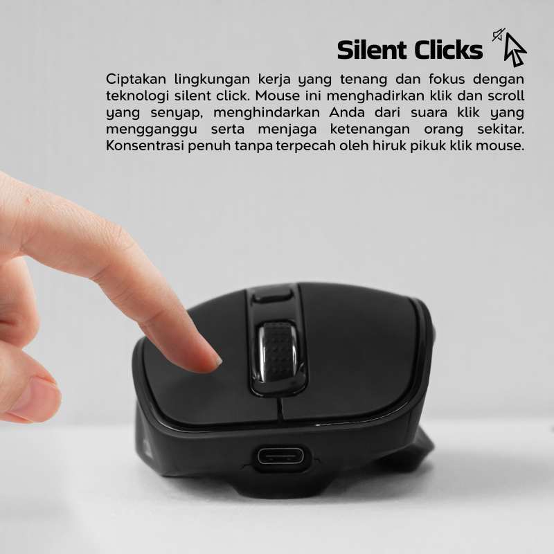 Promo Mouse Office Da Rubix One Wireless Bluetooth Silent Click ...