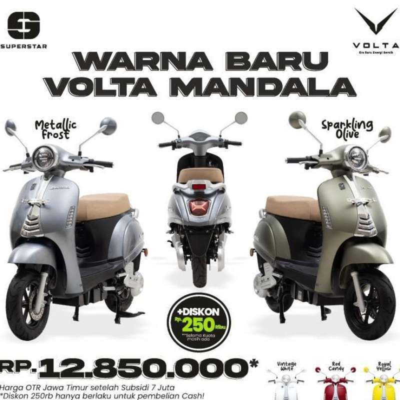 Jual Baru Volta 403 MANDALA Motor Listrik Subsidi Pemerintah 1000 Watt ...