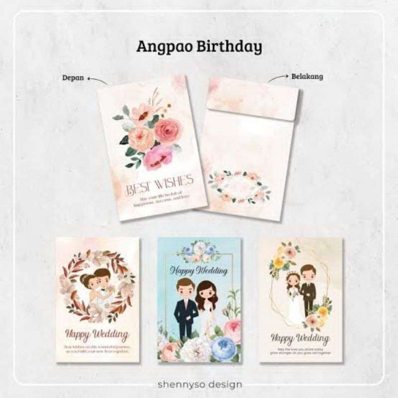 Jual Cetak Print Angpau Custom Pernikahan Size M 7.3cmx10 Cm Bisa Taruh ...