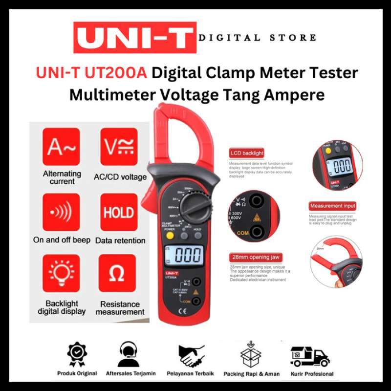 Promo Uni-t Ut200a Digital Clamp Meter Tester Multimeter Voltage Tang ...