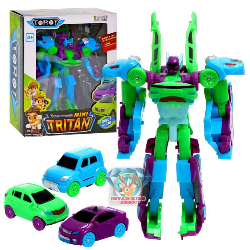 Jual Mainan Anak Robot 3 Cars Combine Torot Mini Tritan Kombinasi ...