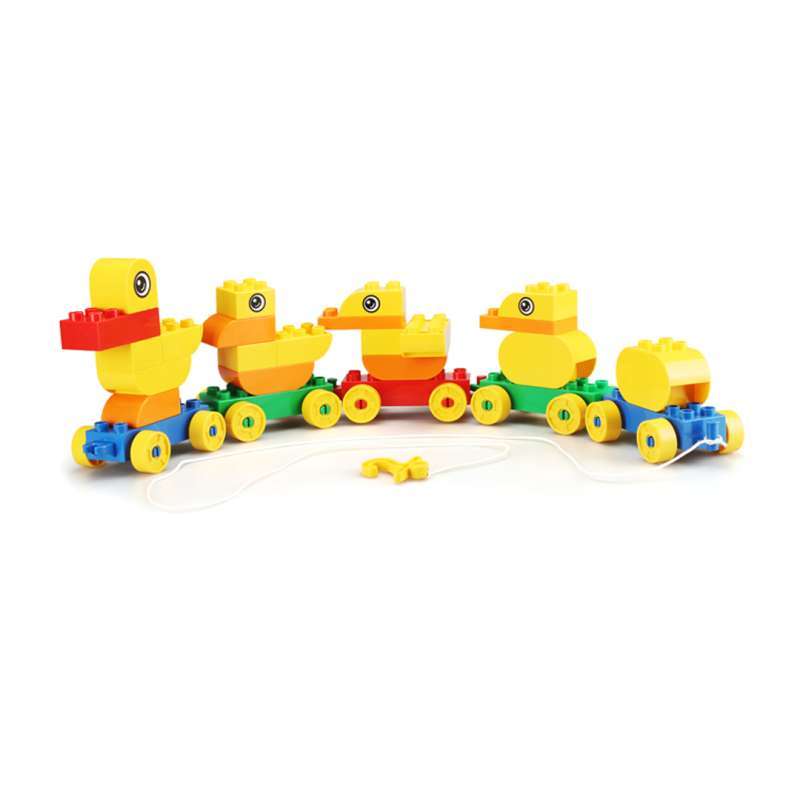 Promo Dubie 340 Pull Line Duck Brick Block Balok Bebek Kereta | Mainan ...