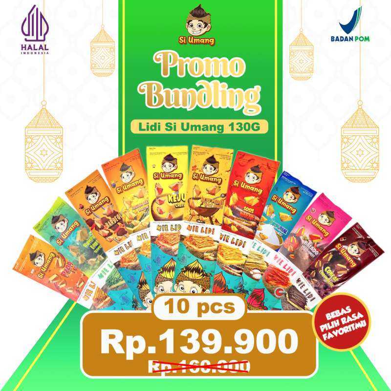 Promo Si Umang Cemilan Sapu Lidi 130g Paket Bundling 10 Pcs (kemasan ...