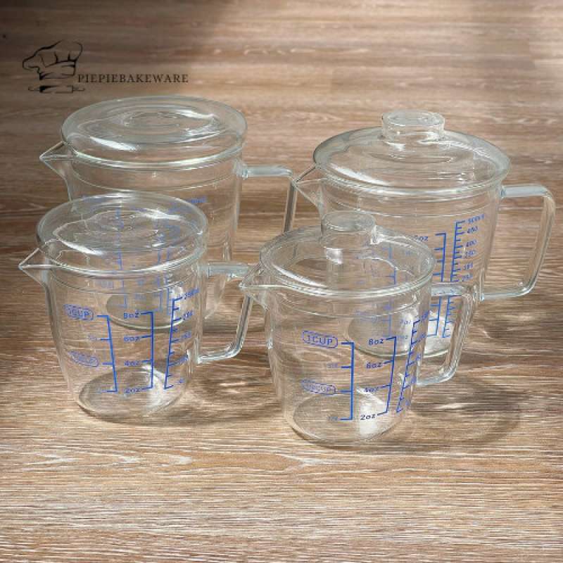 Promo Gelas Teko Susu Kopi Milk Jug Borosilicate Glass Pitcher Flat Lid ...