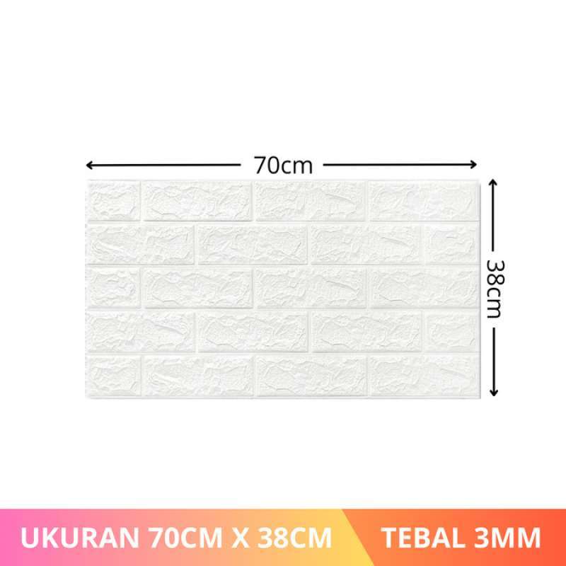 Jual Wallpaper Dinding 3d Foam Batu Bata 70cm X 77cm - Bataputih 70x38 ...