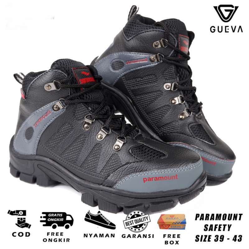 Promo Crewger 055 Sepatu Safety Boots Pria Ujung Besi Proyek Luar ...