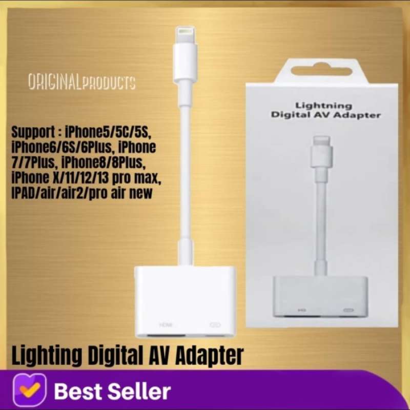 Promo Apple Lightning To Digital Av Ke Hdmi iPhone Adapter iPad Lcd Tv ...