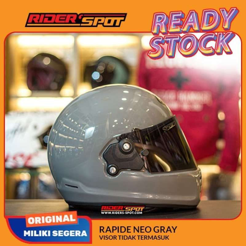 Promo New Helm Motor Rapide Neo Modern Grey Classic Retro Helmet Gray ...