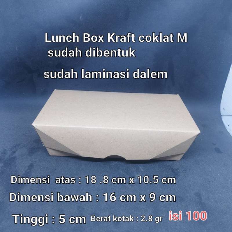 Promo Lunch Box Kraft / Coklat Laminasi Sudah Dibentuk Ukuran M Isi 100 ...