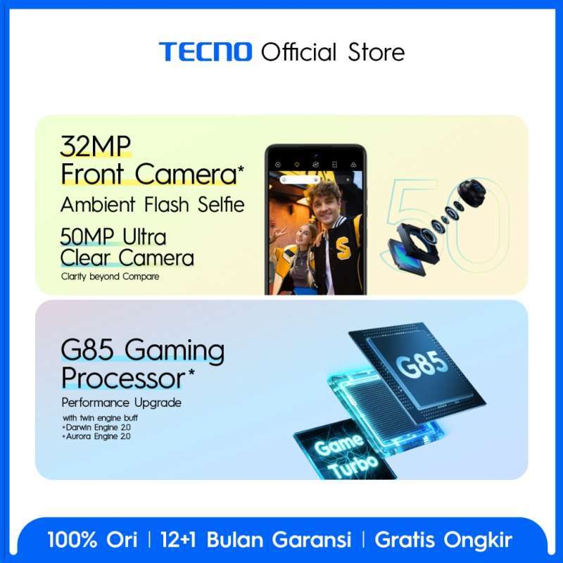 Jual Tecno Spark 20 Nfc – 8/256gb, Mtk Helio G85, 5000mah+18w Fast Charging - Cyber White Di ...