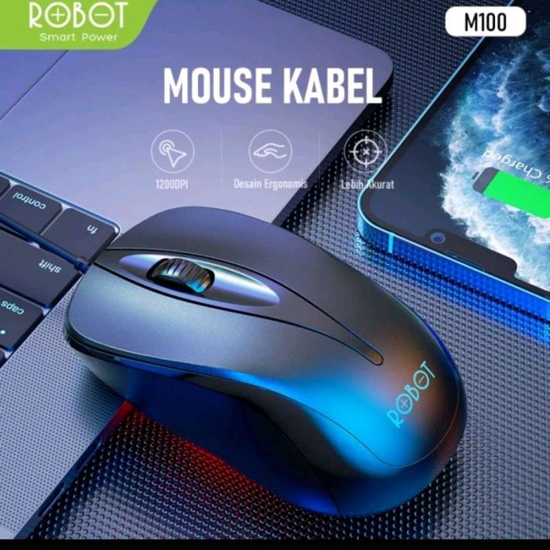 Jual Mouse Robot M100 Office Wired Mouse 1200dpi 1.5m Di Seller ...