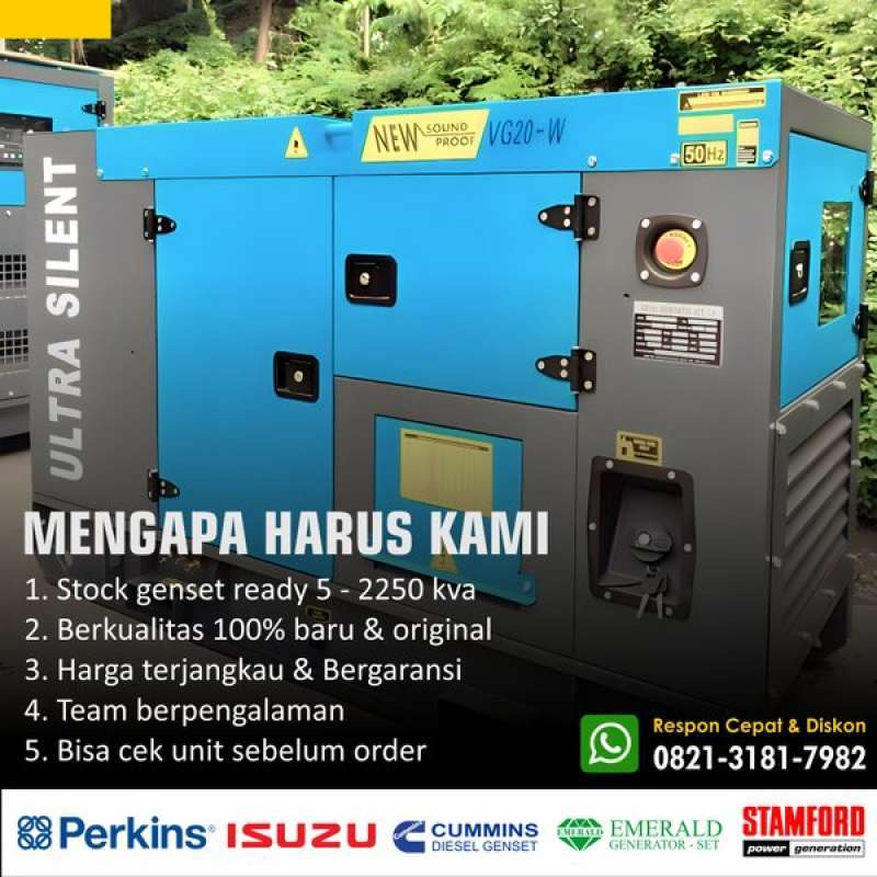 Jual Genset Baru 40 Kva 50 Kva 60 Kva Isuzu Perkins Cummins Emerald Di ...