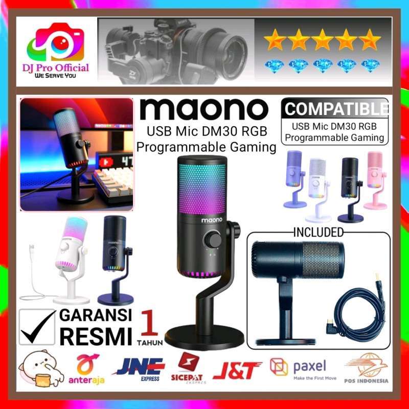Jual Maono Dm30 Rgb Programmable Dm 30 Usb Condenser Microphone Gaming Pc Type-c Di Seller Dj ...