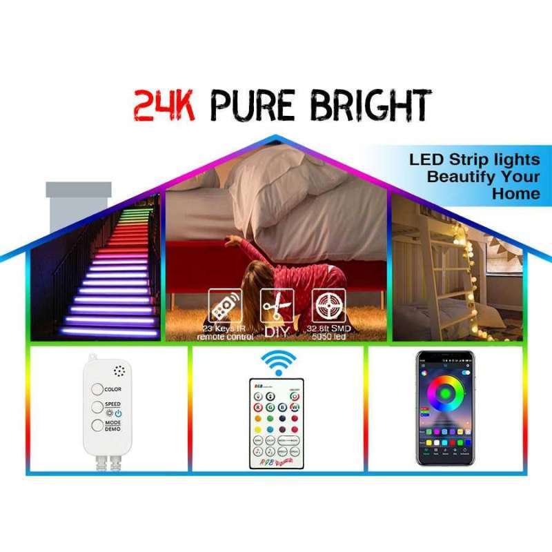 Jual Golook Lampu Led Strip Flexible Smart App Music Mode Rgb With ...