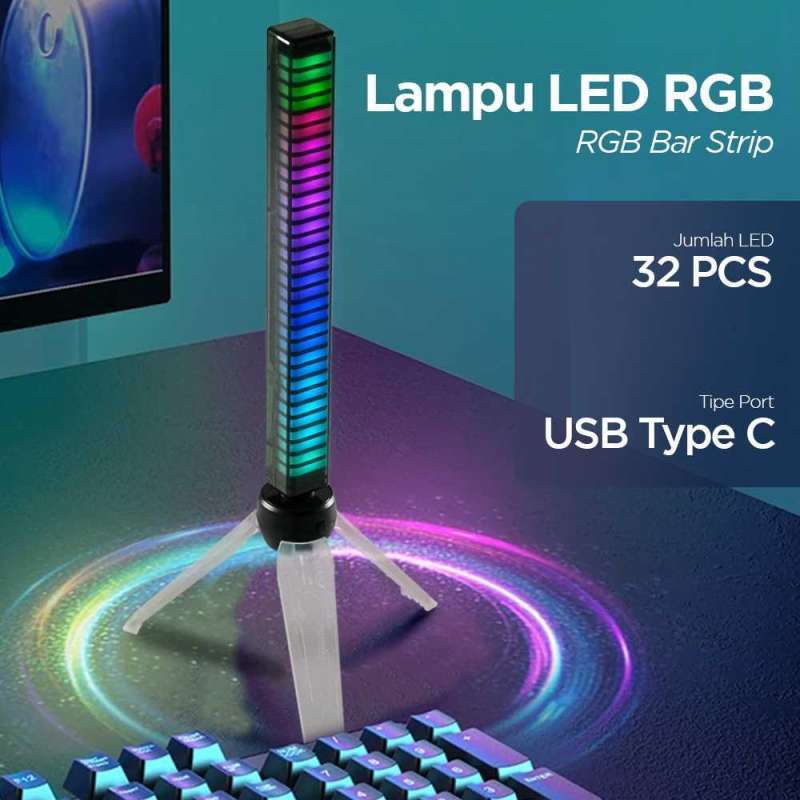 Jual K-outdoor Lampu Led Rgb Bar Strip Sound Rhythm Light Usb App 32 ...