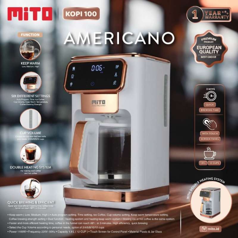 Jual Mito Americano Coffee Maker / Digital Coffee Maker Kopi100 Kopi ...