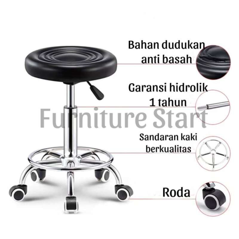 Promo Kursi Bar Bulat Kursi Cafe Kursi Restoran Kaki Roda Baru - Merah ...