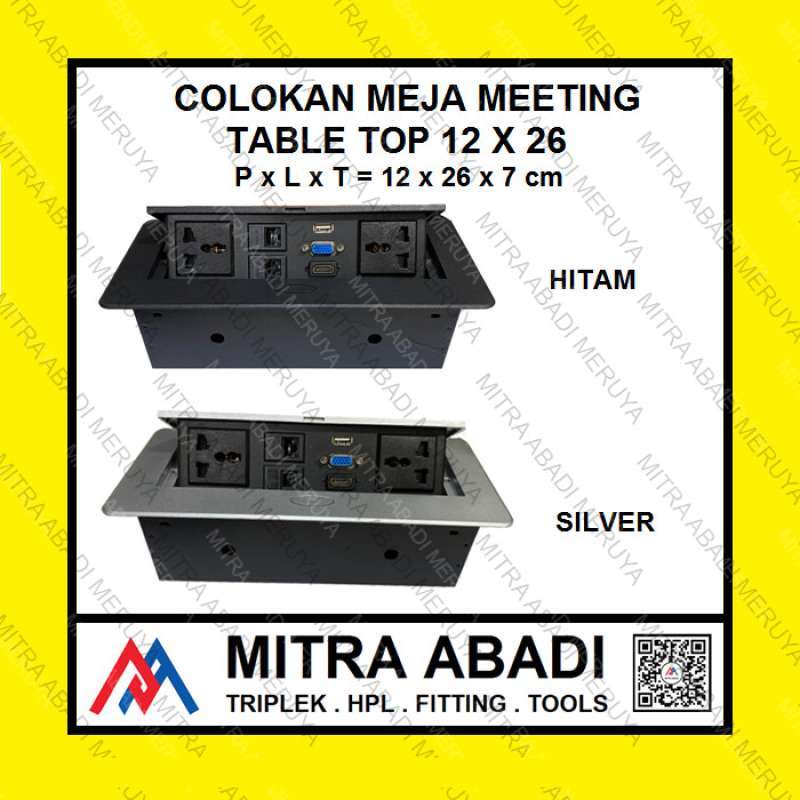 Promo Table Top Colokan Meja Meeting Listrik Hdmi Vga Usb Lan 12x26cm ...