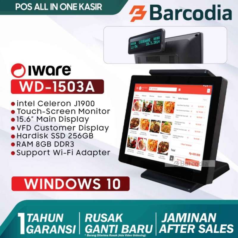 Promo Mesin Kasir All In One Touchscreen Pos System Wd-1502 Wd1502 - Wd-1503 Celeron Diskon 1% ...