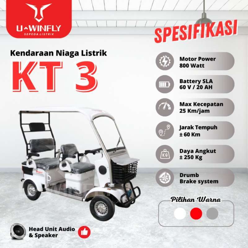 Jual (belum Ongkir) Motor Listrik Uwinfly Kt3 (molis Roda 4 Kanopi ...