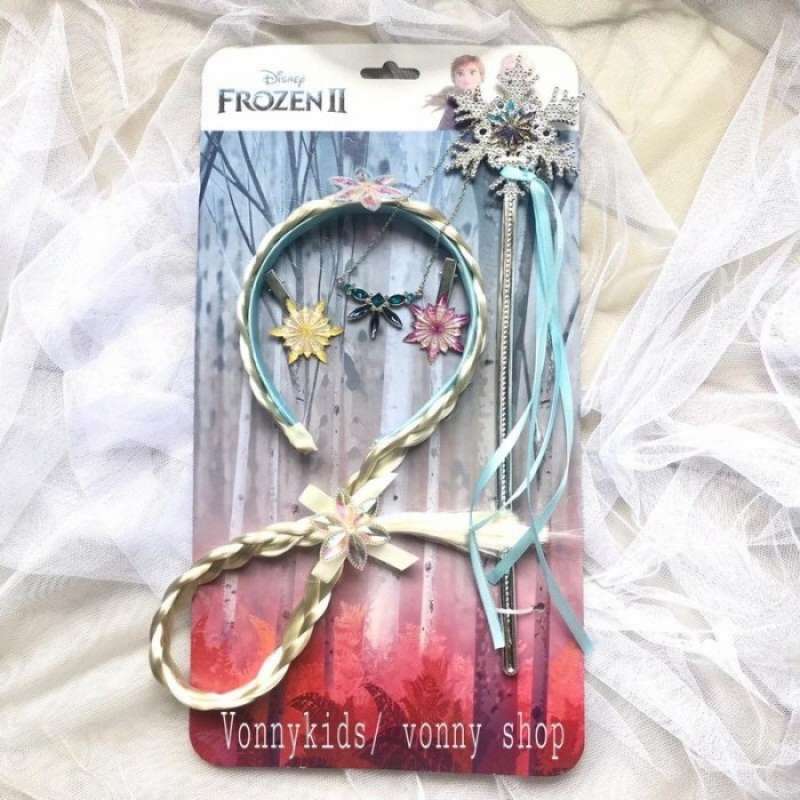 Promo (1 Set) Aksess Frozen Ii Elsa Anna Bando Mahkota Frozen Elsa ...