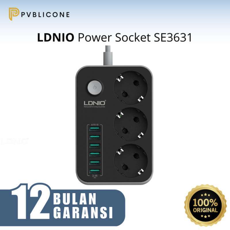 Promo Stop Kontak Power Socket Ldnio Se3631 3 Socket 6 Usb 3.4a ...