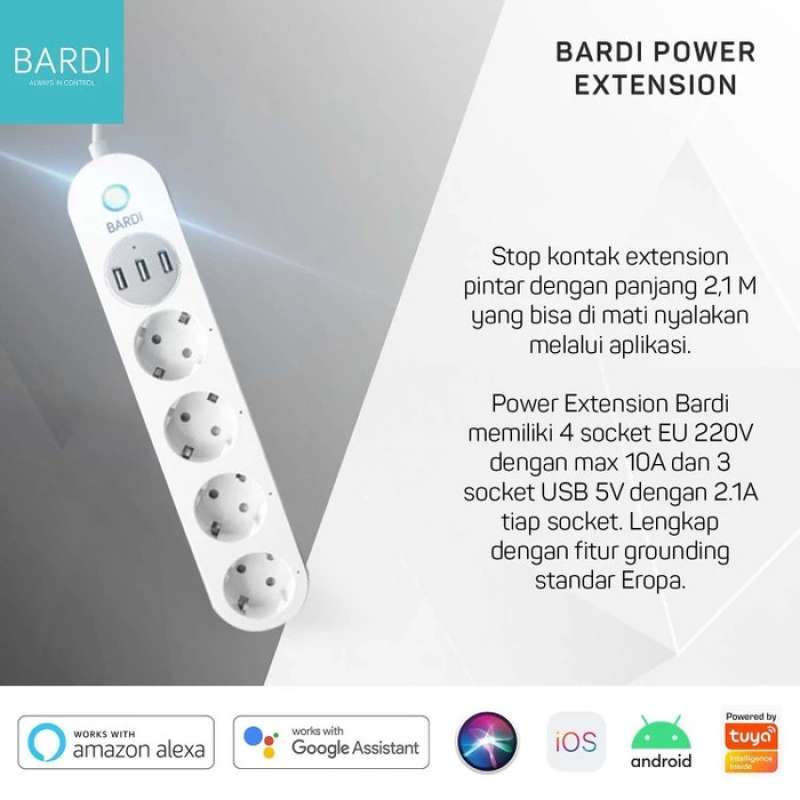Promo Bardi Smart Extension Power Strips Stop Kontak [wifi] Colokan Listrik - Tambahan Packin ...