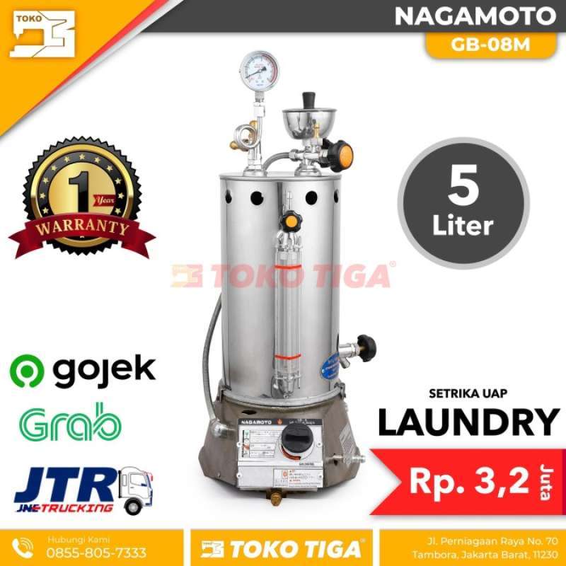 Promo Setrika Uap - Steam Boiler Laundry Otomatis 5 Liter Nagamoto Gb-08m - Multicolor Fullset ...
