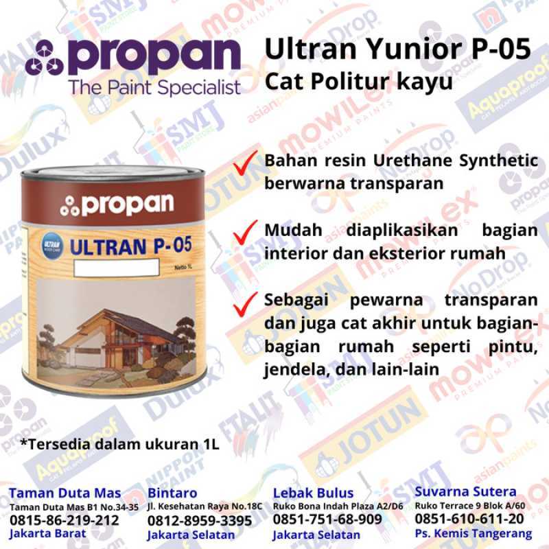 Promo Cat Politur Kayu Propan Ultran P05 Warna Ukuran 1l - Walnut Brown ...