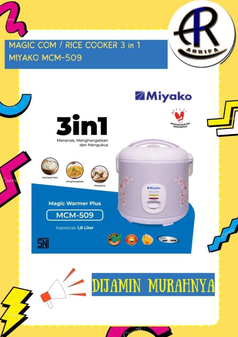 Promo Miyako Magic Com Rice Cooker 3 In 1 Ukuran 1,8 L - Mcm 509 Diskon ...