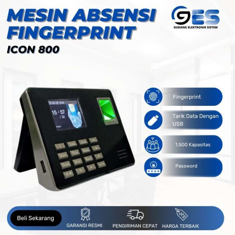 Promo Mesin Absen Fingerprint Icon 800 Sidik Jari Ssr Bergaransi ...
