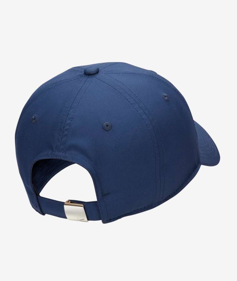 Jual Nike Dri-fit Club Unstructured Metal Swoosh Cap Navy Fb5372-410 ...