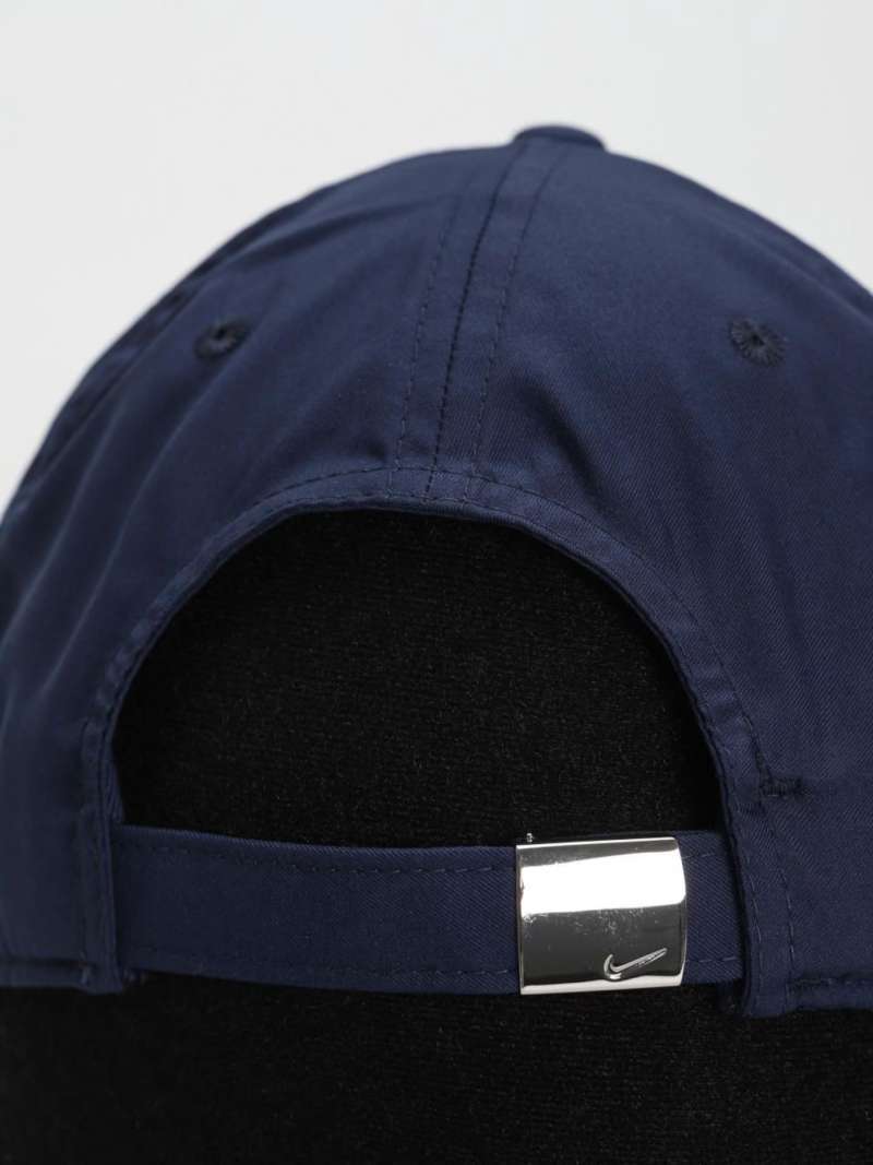 Jual Nike Dri-fit Club Unstructured Metal Swoosh Cap Navy Fb5372-410 ...