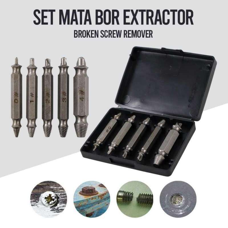 Jual Dizainlife Set Mata Bor Extractor Broken Screw Remover 5 Pcs Tl105 ...
