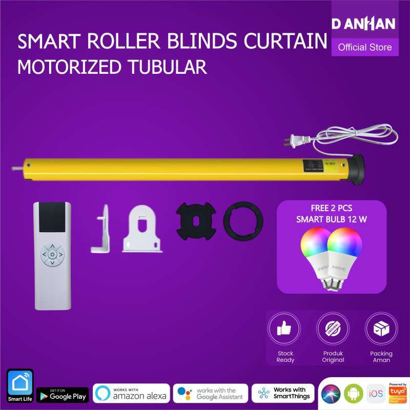 Promo Aok Smart Roller Blinds Curtain Tubular Motor Tirai Gulung Tuya Diskon 57% Di Seller ...