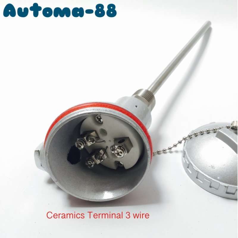 Promo Industrial Temperature Sensor Rtd Pt100 3 Wire Npt 1/2 200mm ...
