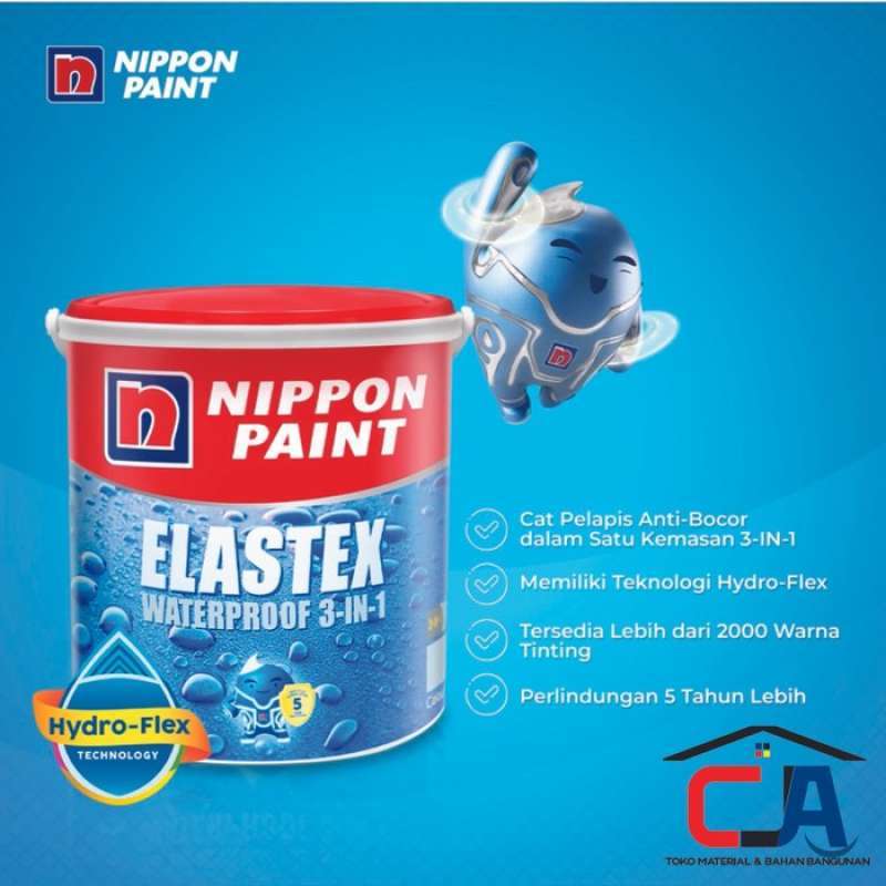 Promo Nippon Elastex Aquaproof Cat Tembok Anti Bocor Waterproof 1 Pail ...