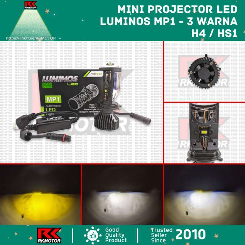 Promo Lampu Projector Mini Led Luminos Mp1 H4 Hs1 30 Watt Garansi ...