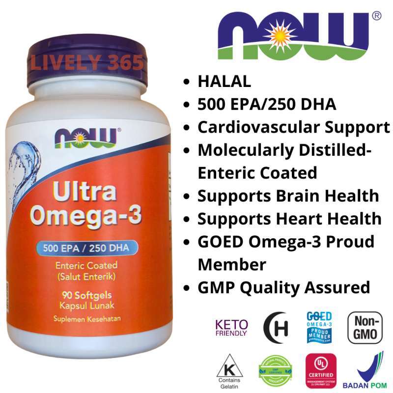 Promo Now Ultra Omega-3 Omega 3 500 Epa / 250 Dha | 90 Softgels Diskon 3% Di Seller Lively 365 ...