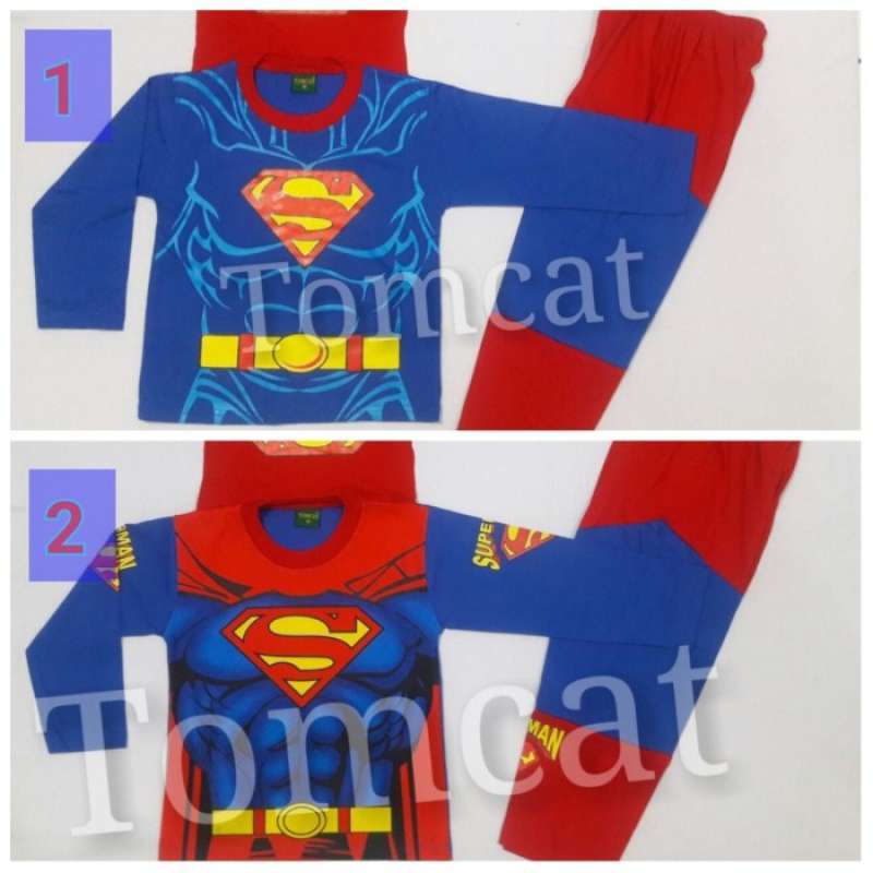 Jual Kostum Anak Laki Laki Superman Setelan Panjang Superhero Baju ...
