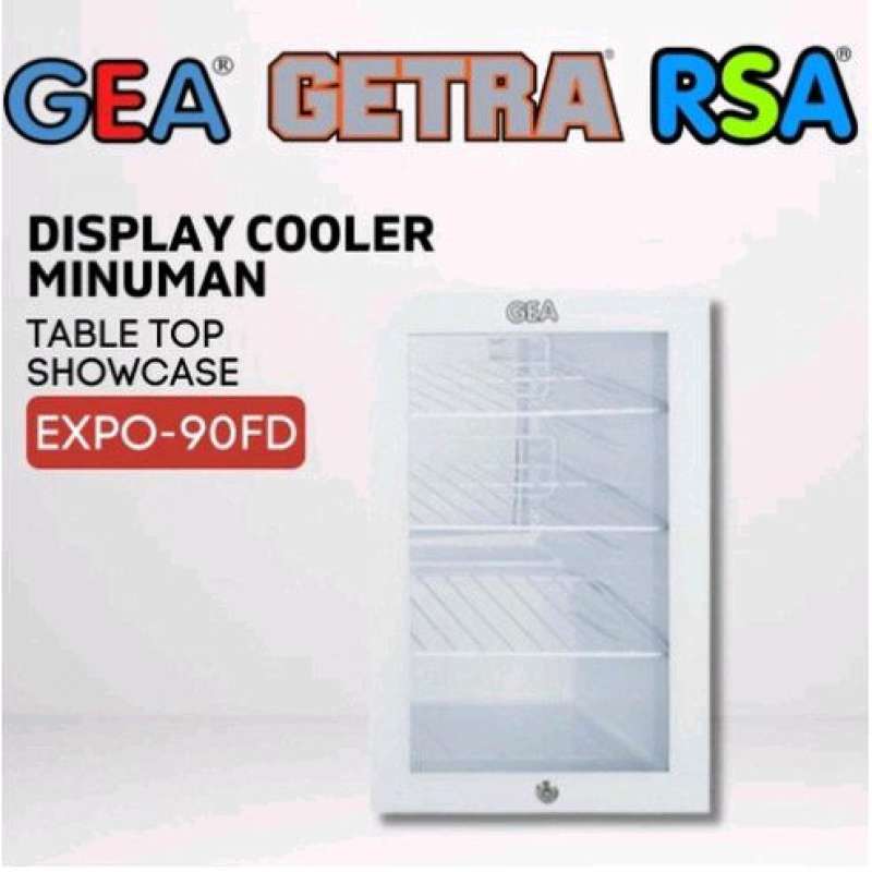 Jual Gea Showcase Display Cooler Minuman Table Top 92 Liter Expo-90fd ...