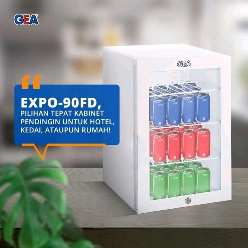 Jual Gea Showcase Display Cooler Minuman Table Top 92 Liter Expo-90fd ...